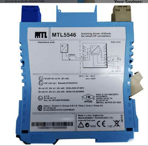 MTL5546 MTL Isolating Driver For 4–20mA HART® Valve Positioners With ...
