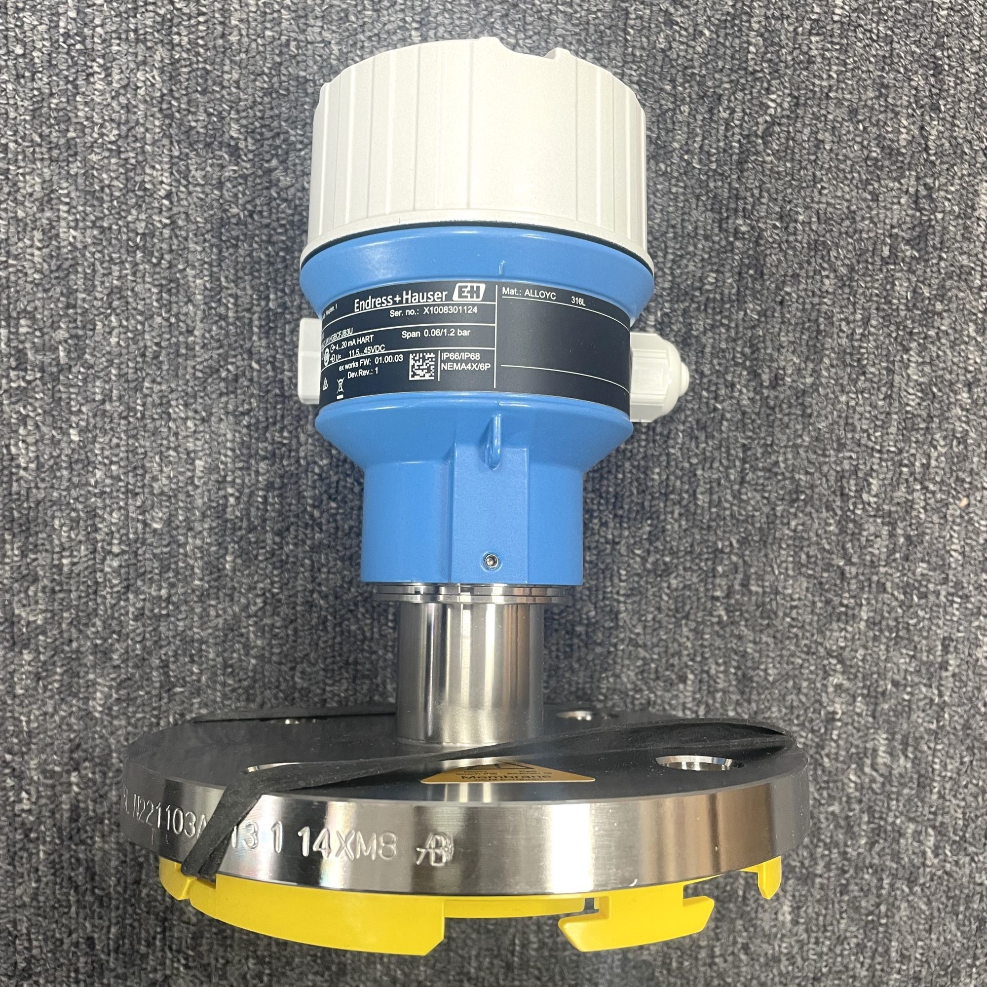 Endress+Hauser Cerabar PMC51B Series Pressure Sensor, 1.5psi Min ...